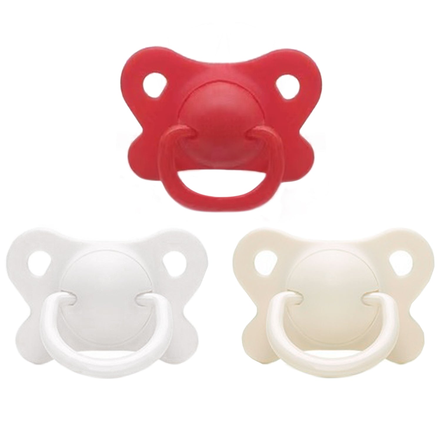 Adult Cutie Mini Pacifier 3 pack-Red,White,Beige – CutiePlusU