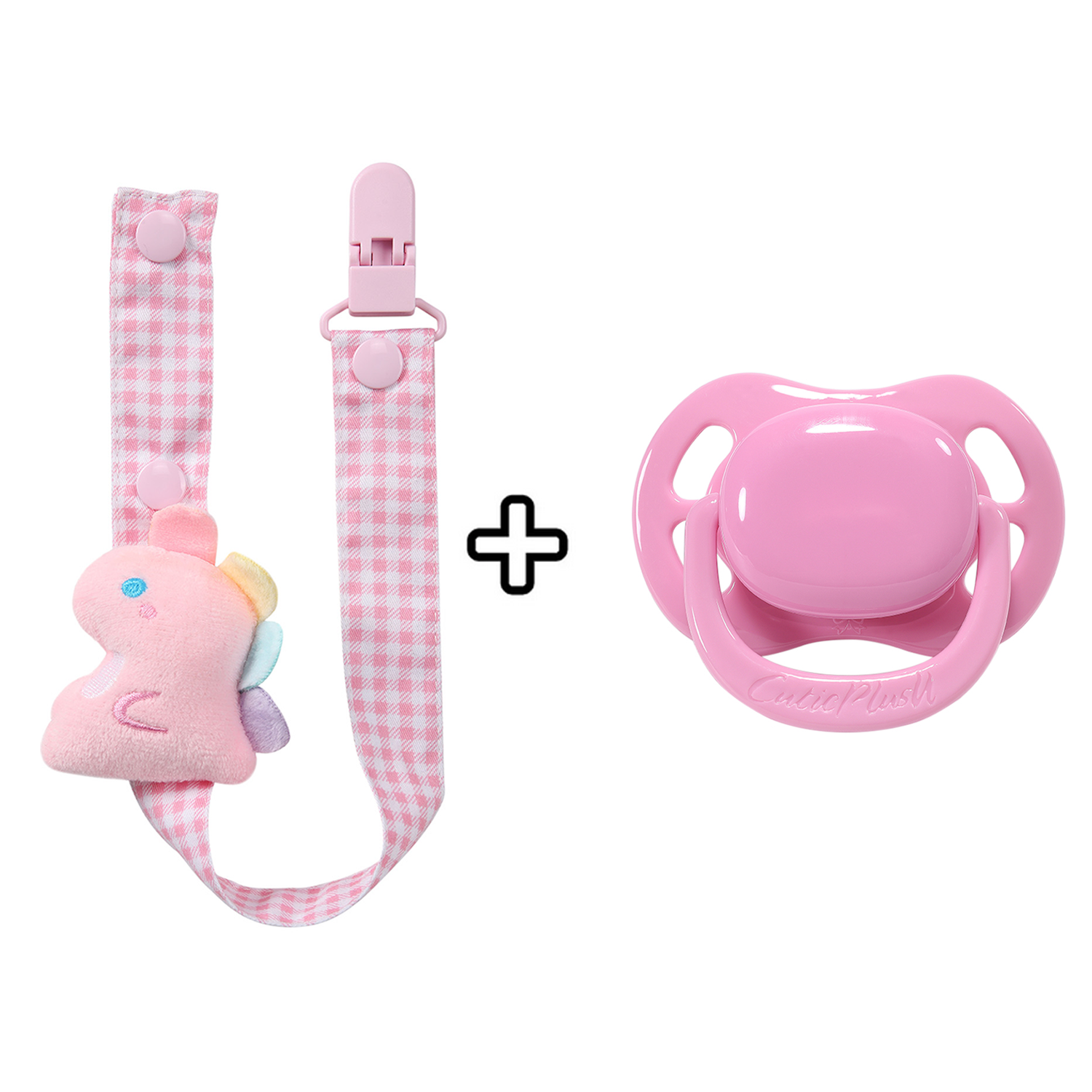 Pacifier with Dinosaur Pacifier Clip - Pink – CutiePlusU