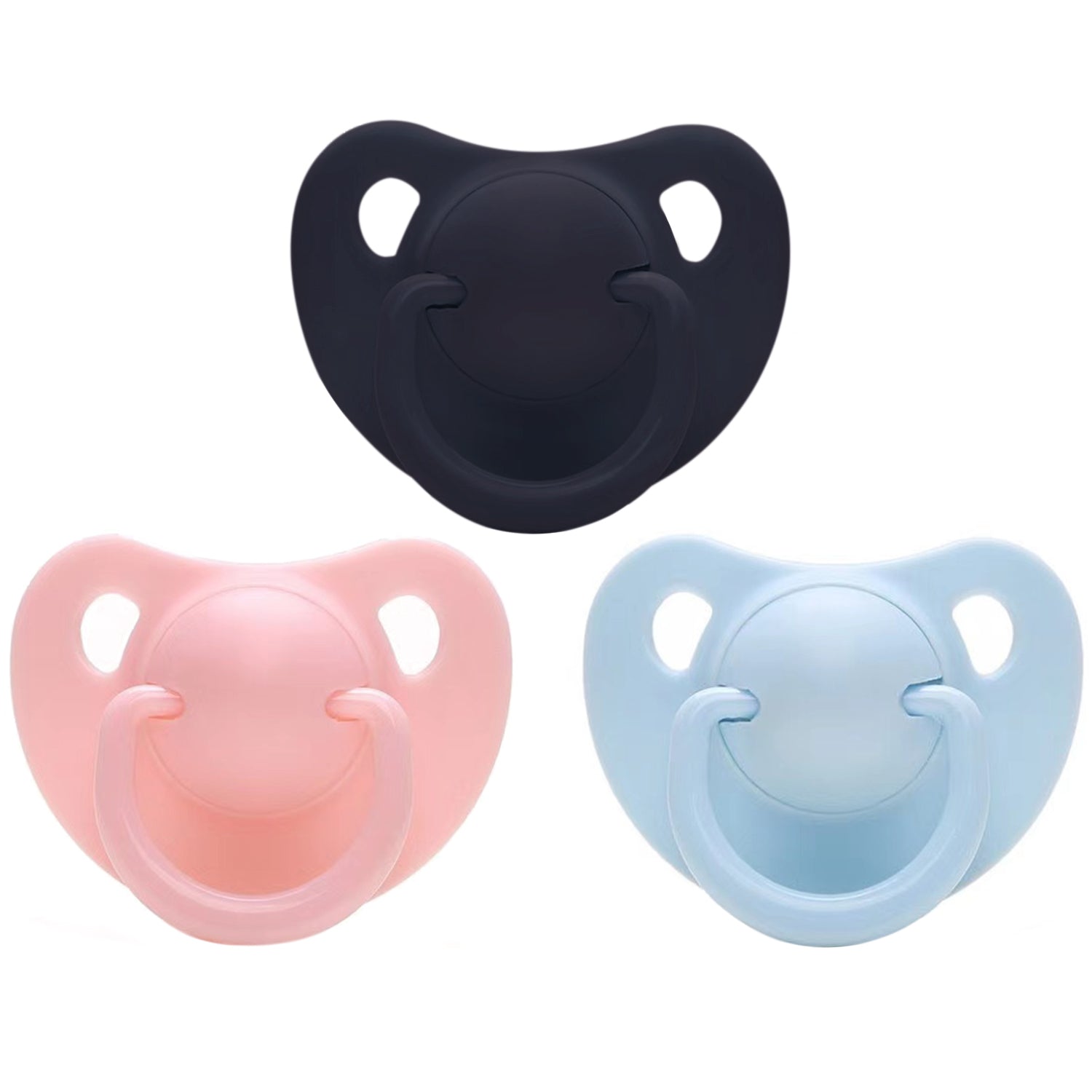 Adult Mini Pacifier 3 pack-Black,Blue,Pink – CutiePlusU