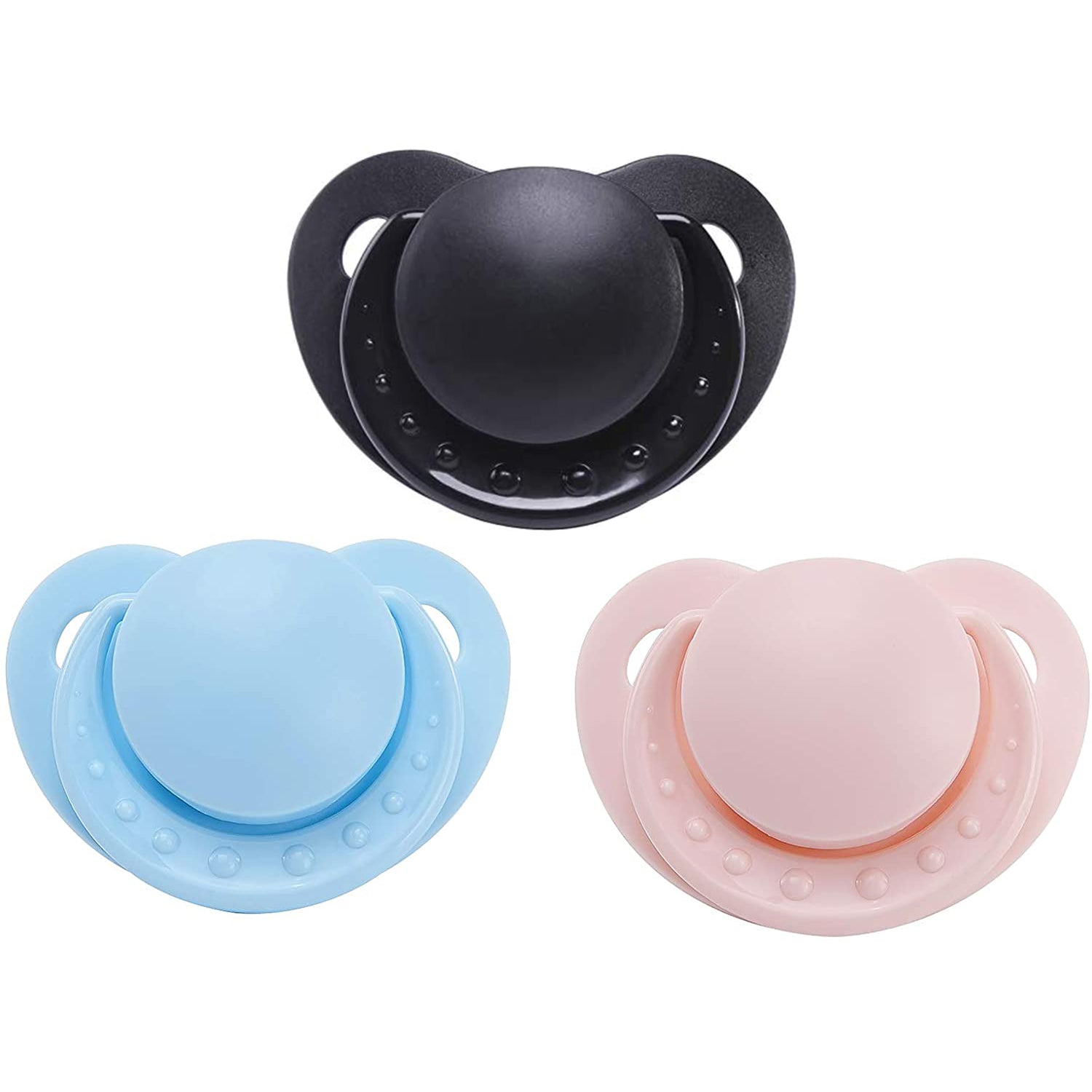 Adult Mini Pacifier 3 pack-Black,Pink,Blue – CutiePlusU